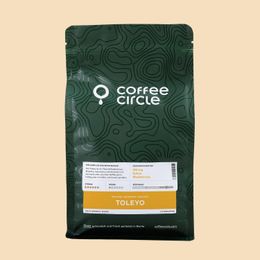 Coffee Circle Kaffee Toleyo, 250g ganze Bohne, Arabica aus Brasilien, Indonesien und Laos, kräftiger Kaffee, Noten von Kakao & Muskatnuss