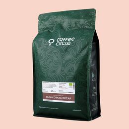 Coffee Circle Kaffee Buna Dimaa Decaf, 1 kg ganze Bohne, Entkoffeinierter Kaffee, bio-zertifiziert, Arabica Kaffee, Noten von Nüssen und Kakao