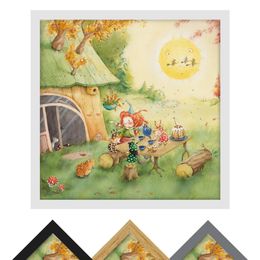 Kinderzimmer Bild mit Rahmen Frida fr&uuml;hst&uuml;ckt