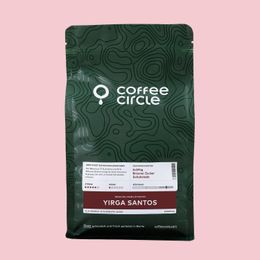 Coffee Circle Espresso Yirga Santos, 250g gemahlen, Arabica & Robusta Kaffee aus Brasilien, Indien, Äthiopien, Geschmack brauner Zucker & Schokolade
