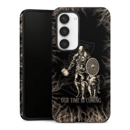 DeinDesign Galaxy S23 Handy Panzer Handyh&uuml;lle robuste Outdoor H&uuml;lle Schutzh&uuml;lle matt Tv Show Designs Wikinger Vikings Tough Case