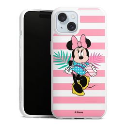 DeinDesign iPhone 15 Handy Silikon Hülle Case weiß Handyhülle Official Licensed Product Disney Minnie Mouse Silikon Case
