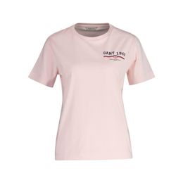 T-Shirt Gant "REG GRAPHIC SS T-SHIRT", Damen, Gr. L, rot (salmon), Single Jersey, Obermaterial: 100% Baumwolle, regular fit, Rundhals, Shirts T-Shirt, regular fit, Print auf der Brust