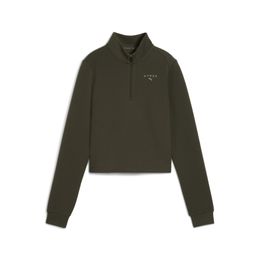 Sweatjacke Puma "Puma x HYROX CLOUDSPUN Top Damen", Damen, Gr. XXL, grün (schwarz olive grün), Obermaterial: 16% Lyocell, 78% Polyester, 6% Elasthan, Sweatjacken