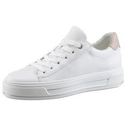 Plateausneaker Ara "CANBERRA", Damen, Gr. 4,5 (37,5), beige (wei&szlig;, sand), Glattleder, Schuhe Plateausneaker, Freizeitschuh, Halbschuh, Schn&uuml;rschuh in Komfortweite G (= weit)