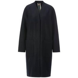 LangerChen Damen-Wollmantel L Schwarzblau