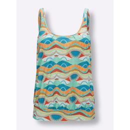 feel good Damen Tankini-Oberteil mit Ethno-Druck, topas-papaya-bedruckt, Gr&ouml;&szlig;e 44D