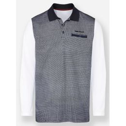 Marco Donati Herren Langarm-Poloshirt mit Druck vorne und hinten, marine-bedruckt, Gr&ouml;&szlig;e 44/46