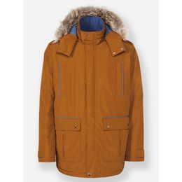 Marco Donati Herren Longjacke mit Pelzimitat, cognac, Gr&ouml;&szlig;e 48