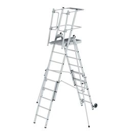 Munk Plattformleiter FlexxStep mit Teleskopaufsatz - 6 Sprossen / 3 Sprossen