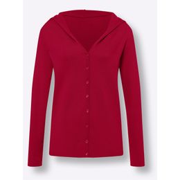 Heine Witt Damen Kapuzenstrickjacke in Feinstrick-Qualit&auml;t, rot, Gr&ouml;&szlig;e 38