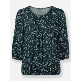 WITT Damen Druckbluse in Schlupfform, petrol-graphit-bedruckt, Gr&ouml;&szlig;e 48