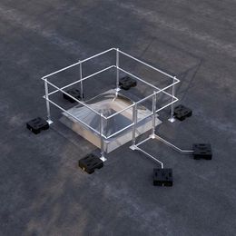Sicherheitskonzepte Breuer Lichtkuppelschutzgel&auml;nder aus Aluminium 1 x 1 m / mit T&uuml;r