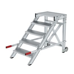 Munk Arbeitspodest fahrbar Aluminium geriffelt / Stufenbreite: 600 mm - 5 Stufen