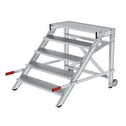 Munk Arbeitspodest fahrbar Aluminium geriffelt / Stufenbreite: 1000 mm - 5 Stufen