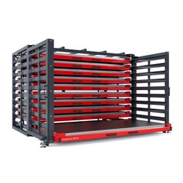 RR Industrietechnik Schubfachregal f&uuml;r Bleche Typ RBR-G 25/10 - RAL 7016 / RAL 3000
