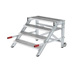 Munk Arbeitspodest fahrbar / Stufenbreite: 1000 mm; Stahl-Gitterrost - 4 Stufen
