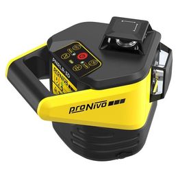 ProNivo Rotationslaser PNRLR-3D mit rotem Strahl - horizontal/vertikal/vertikal / Universalhandempf&auml;nger PNLUD18