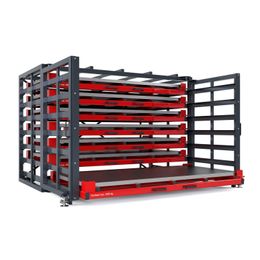 RR Industrietechnik Schubfachregal f&uuml;r Bleche Typ RBR-T 30/7 - RAL 7016 / RAL 3000