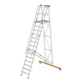 Munk Plattformleiter klappbar und fahrbar - 14 Stufen