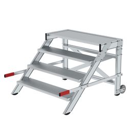 Munk Arbeitspodest fahrbar Aluminium geriffelt / Stufenbreite: 1000 mm - 4 Stufen