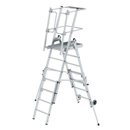 Munk Plattformleiter FlexxStep mit Teleskopaufsatz - 5 Sprossen / 2 Sprossen