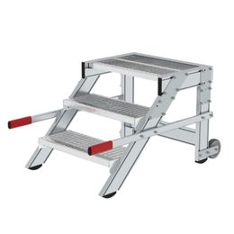 Munk Arbeitspodest fahrbar / Stufenbreite: 600 mm; Stahl-Gitterrost - 3 Stufen