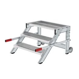 Munk Arbeitspodest fahrbar / Stufenbreite: 800 mm; Stahl-Gitterrost - 3 Stufen