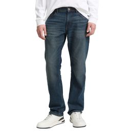 Straight-Jeans Tom Tailor "MARVIN", Herren, Gr. 31, L&auml;nge 30, blau (mid stone blau grau denim30), Denim/Jeans, Obermaterial: 70% Baumwolle, 28% Polyester, 2% Elasthan, unifarben, straight fit kn&ouml;chellang, Jeans Straight-Jeans, im Five-Pocket Style