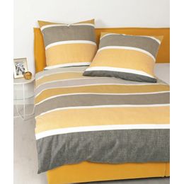 Janine Bettw&auml;sche gelbgold walnuss 155x220,80x80