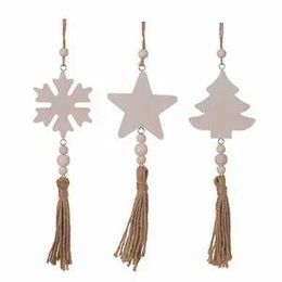 Hogewoning Hanger Pine Star/Tree/Snow 3ass. 38cm White