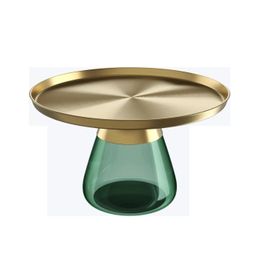 Akante Couchtisch Drop Bronze/Flaschengrün Ø 71x43 cm