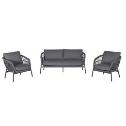 LC Garden Living-Set Bari 3-tlg. Dunkelgrau/Anthrazit