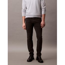 Slim-fit-Jeans Calvin Klein Jeans "JeansSLIM NOS", Herren, Gr. 38, Länge 32, schwarz (ck essential schwarz), Denim/Jeans, Obermaterial: 98% Baumwolle, 2% Elasthan, unifarben, slim fit lang, Jeans, stone washed