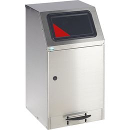 Var Wertstoffsammler mit Pedal, Edelstahl, selbstl&ouml;schend, Volumen 43 l