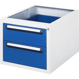 Arbeitstisch mit Schubladenschrank, Unterbau-Container mit 2 Schubladen 1 x 150, 1 x 180 mm, BxT 1000 x 800 mm, M-Platte, St&auml;rke 22 mm kaiserkraft
