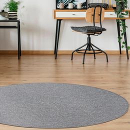 Teppich ANDIAMO "Luton, Made in Germany" Gr. 9, grau, H:5mm &Oslash;:133cm, Kunstfaser, Teppiche, Teppich, melierte Optik, ideal im Wohnzimmer & Schlafzimmer