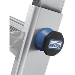 Krause Teleskop-Plattformleiter, h&ouml;henverstellbar durch ClickMatic-System, mit umlaufendem Gel&auml;nder, 3 - 5 Sprossen