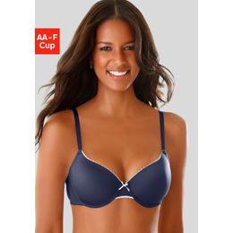 Schalen-BH Lascana, Damen, Gr. 70, Cup B, blau (rauchblau), Microtouch, Obermaterial: 82% Polyamid (TACTEL), 18% Elasthan (LYCRA), BHs, mit Bügel, aus seidiger Microfaser
