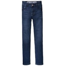 Slim-fit-Jeans STACCATO "STCSAM", Jungen, Gr. 158, Normalgr&ouml;&szlig;en, blau, Oberstoff: 80% Baumwolle, 19% Polyester, 1% Elasthan., leichte Abriebeffekte, unifarben, Basic, normal, Jeans Slim-fit-Jeans, Slim Fit