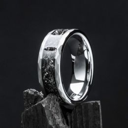 Holzkern Sumo Ring Tungsten und Meteorit
