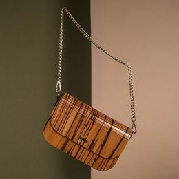 Holzkern Handtasche Uniqase Ivay VEGAN Zebrano Umh&auml;ngetasche