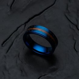 Holzkern Numerary Ring Blau und Walnuss
