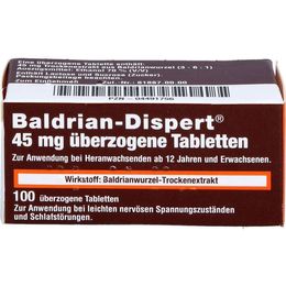 Baldrian Dispert 45 mg &uuml;berzogene Tabletten 100 St
