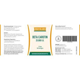Beta Carotin 15 mg Softgels 100 St