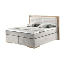U.N.O uno Massivholz-Boxspringbett mit LED-Beleuchtung Marlow beige Maße (cm): B: 210 H: 130 Betten > Betten nach Art > Boxspringbetten » DeinBett