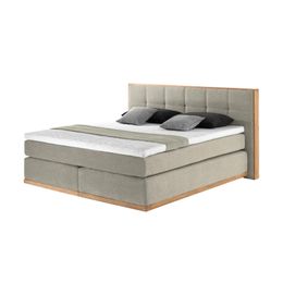 U.N.O uno Massivholz-Boxspringbett Luca beige Maße (cm): B: 220 H: 112 Betten > Betten nach Art > Boxspringbetten » DeinBett