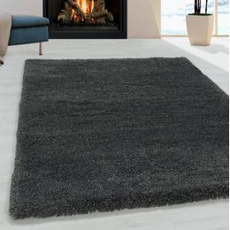 Hochflor-Teppich, B:140cm H:50mm L:200cm, grau, Ayyildiz Teppiche, Polypropylen (PP), Teppiche, "FLUFFY 3500", Langflor, Shaggy, uni, robust, auch in