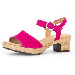 Gabor Damen Sandalette "KRETA", Gr. 37, pink, Ziegenveloursleder, Schuhe, Sommerschuh, Sandale, Blockabsatz,in Bequemweite G (weit)