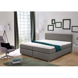 Jockenh&ouml;fer Boxbett, B:184cm L:216cm, grau, JOCKENH&Ouml;FER GRUPPE, Bezug Bett: Mictrofaser (100% Polyester);Topper und Matratzenspiegel: 100% Polyester,